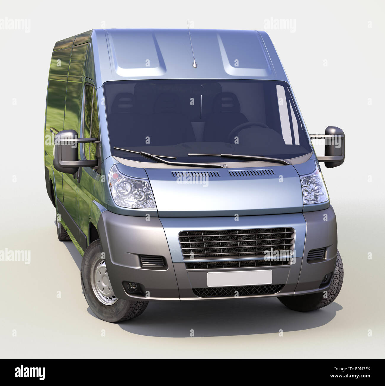 Blue commercial delivery van Stock Photo - Alamy