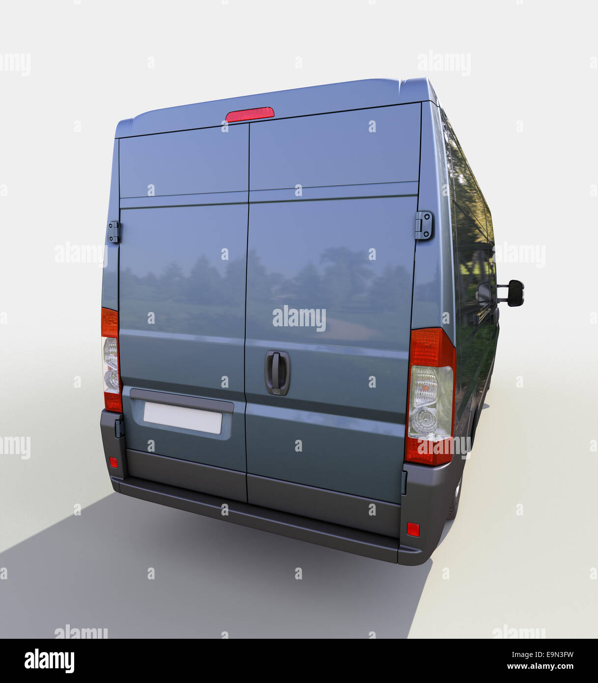 Blue commercial delivery van Stock Photo - Alamy