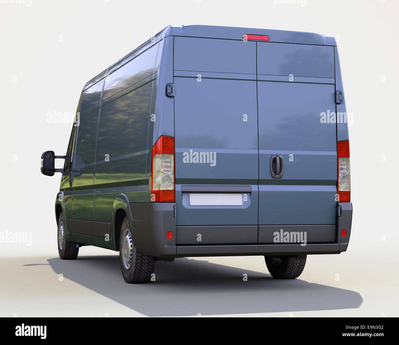 Blue commercial delivery van Stock Photo - Alamy