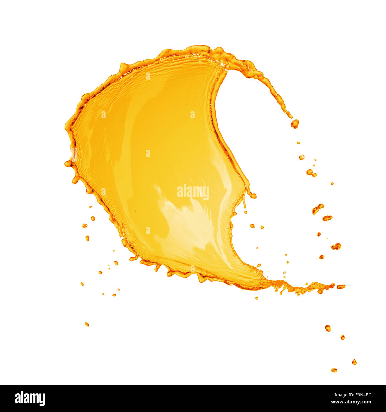 orange water splash isolated on white Stock Photo - Alamy