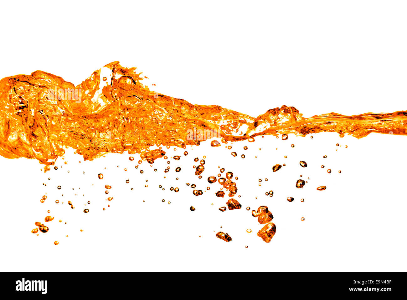orange water splash isolated on white Stock Photo - Alamy