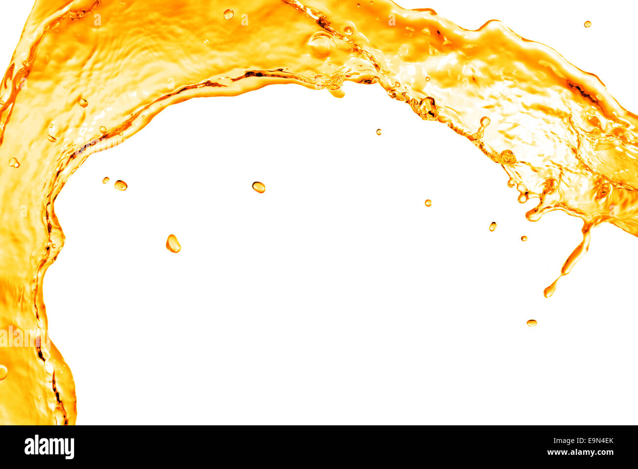 orange water splash isolated on white Stock Photo - Alamy