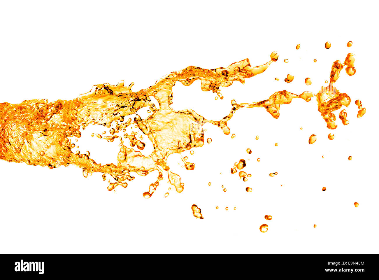 orange water splash isolated on white Stock Photo - Alamy