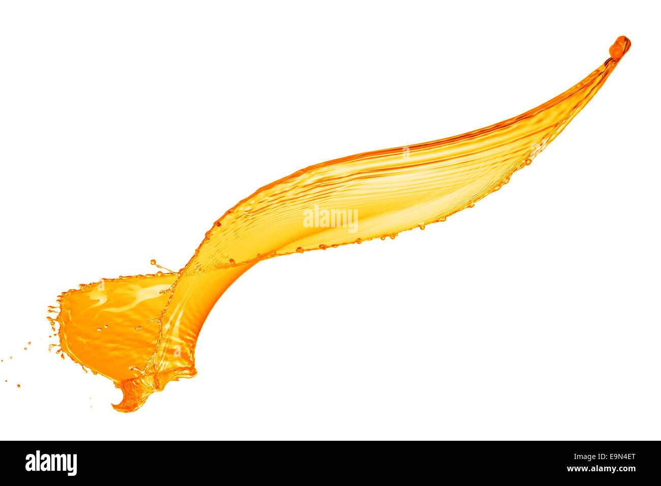 orange water splash isolated on white Stock Photo - Alamy