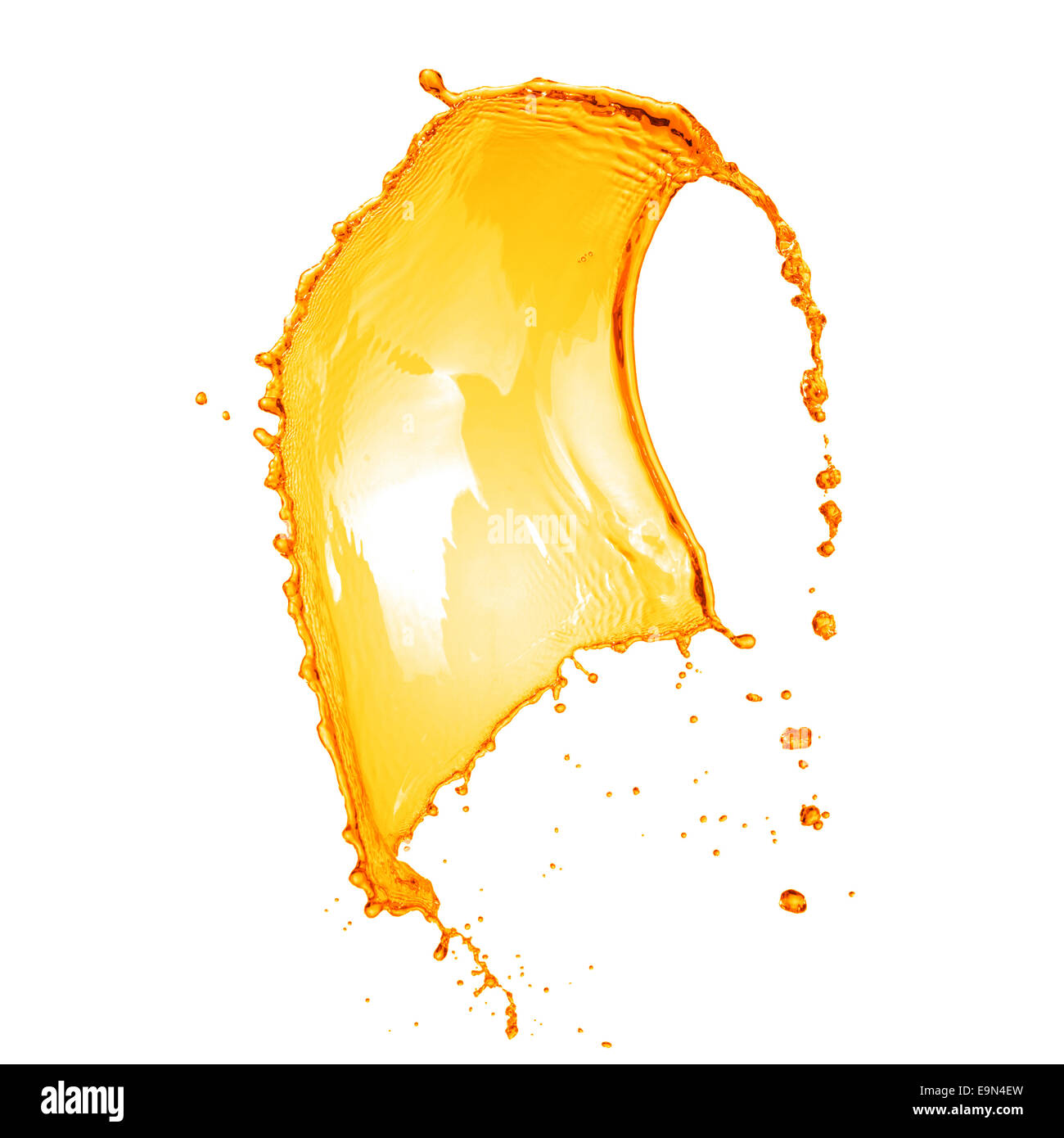 orange water splash isolated on white Stock Photo - Alamy