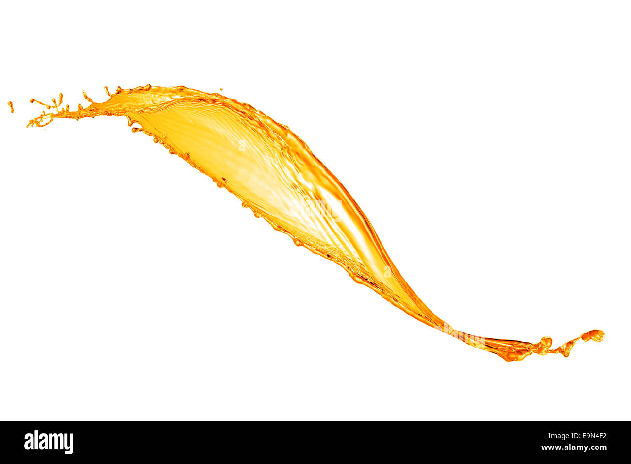 orange water splash isolated on white Stock Photo - Alamy