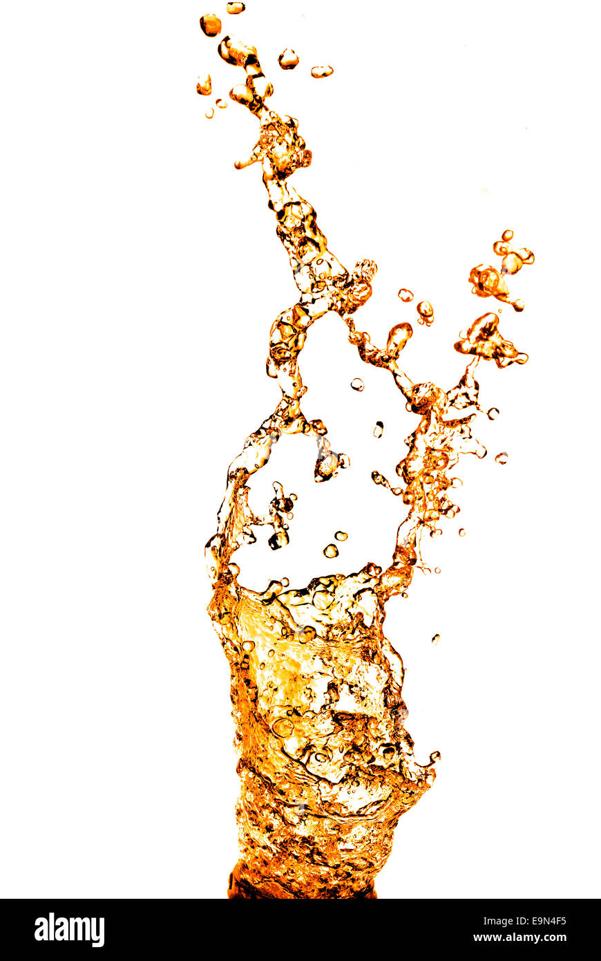 orange water splash isolated on white Stock Photo - Alamy