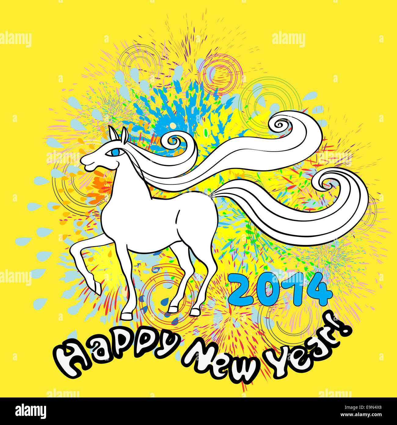 Happy new year white text Cut Out Stock Images & Pictures - Alamy