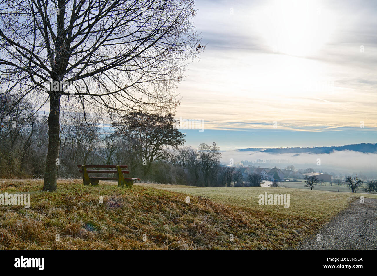Foggy winter landscape Stock Photo - Alamy