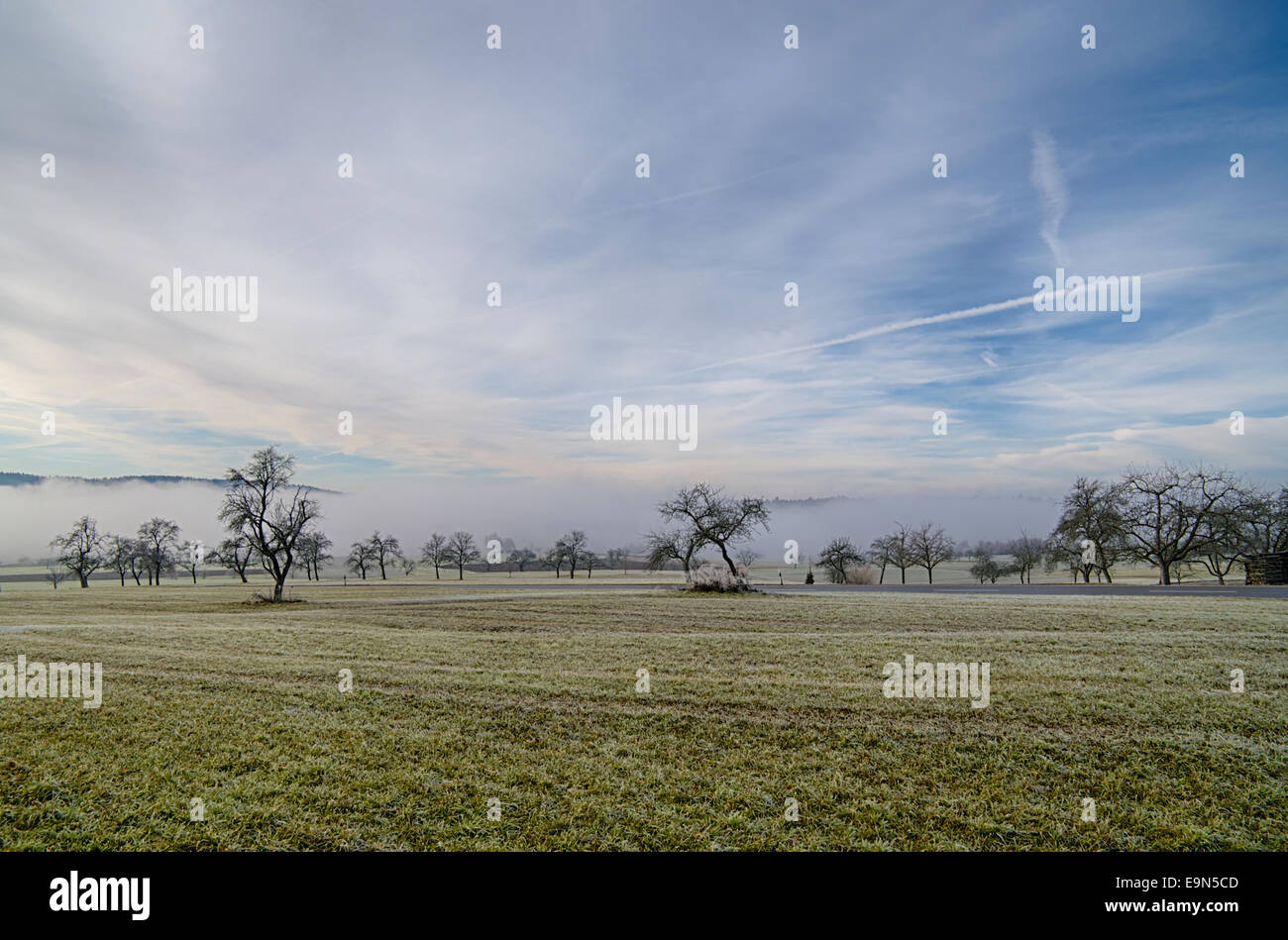 Foggy winter landscape Stock Photo - Alamy
