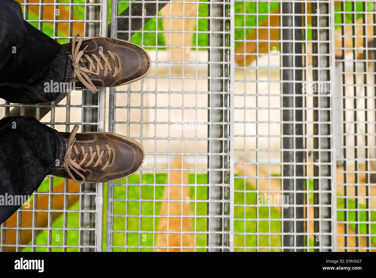 Ground grid of a viewing platform Stock Photo - Alamy