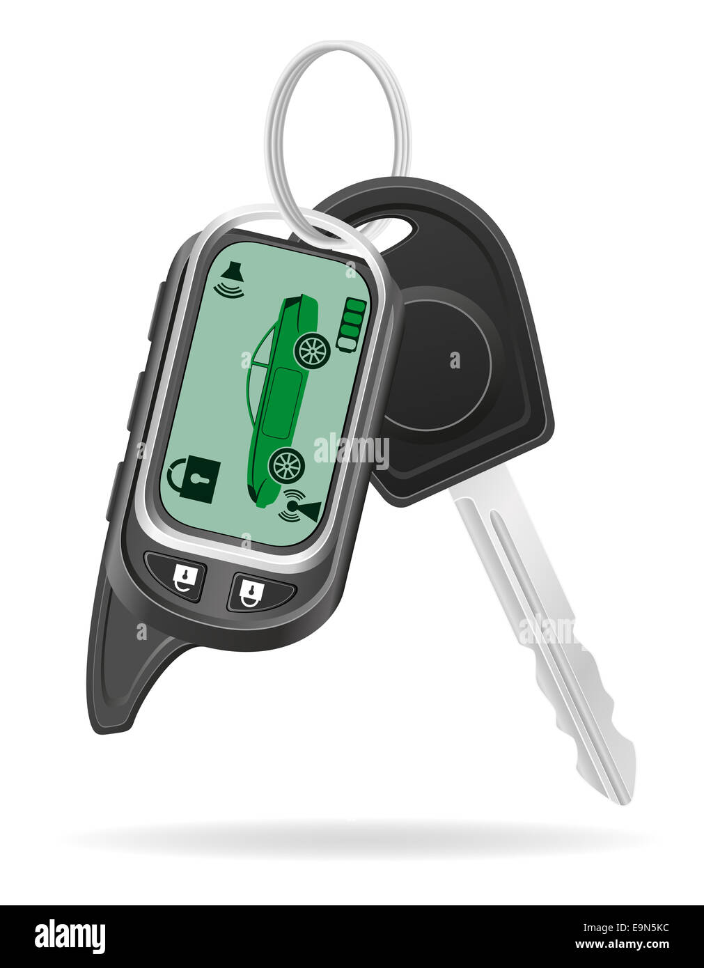 remote car alarm with car keys isolated on white background Stock Photo ...