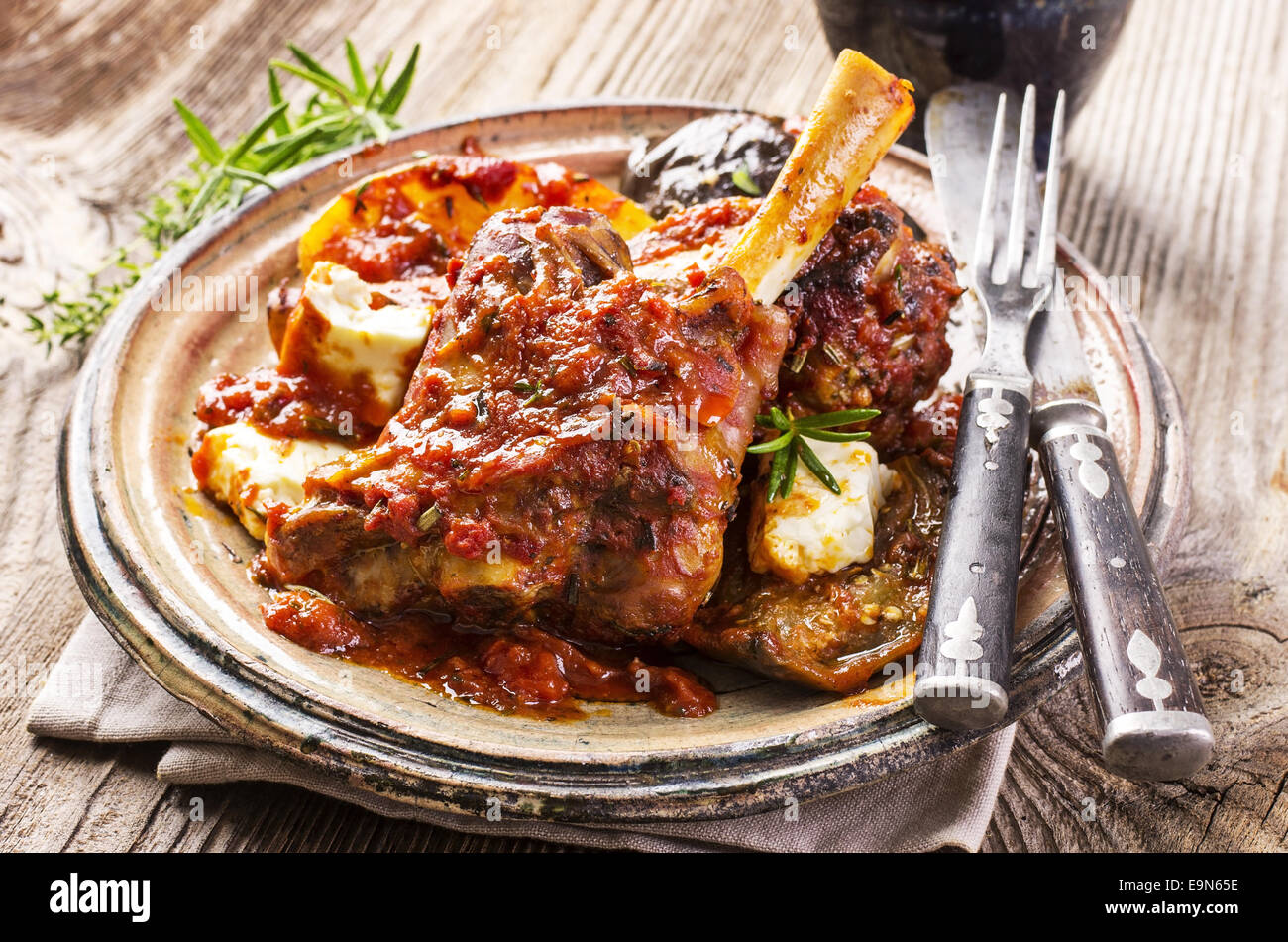 braised lamb knuckle Stock Photo - Alamy