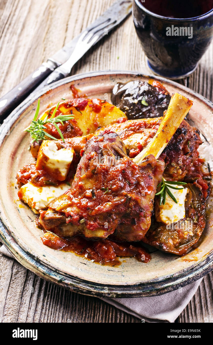 braised lamb knuckle Stock Photo - Alamy