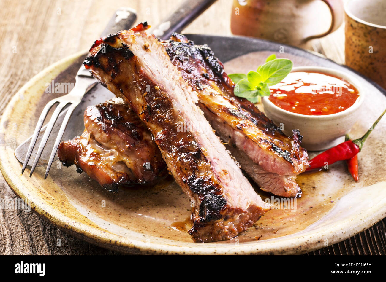 grilled spare ribs Stock Photo - Alamy