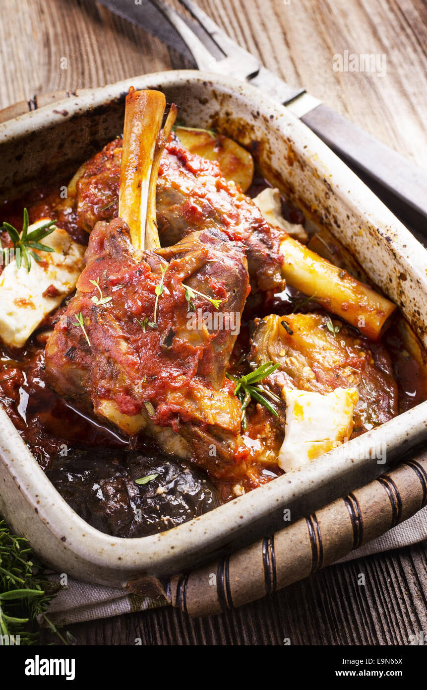 braised lamb knuckles Stock Photo - Alamy