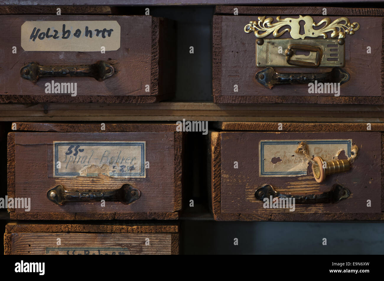 Drawer shelf in a hardware store Stock Photo - Alamy