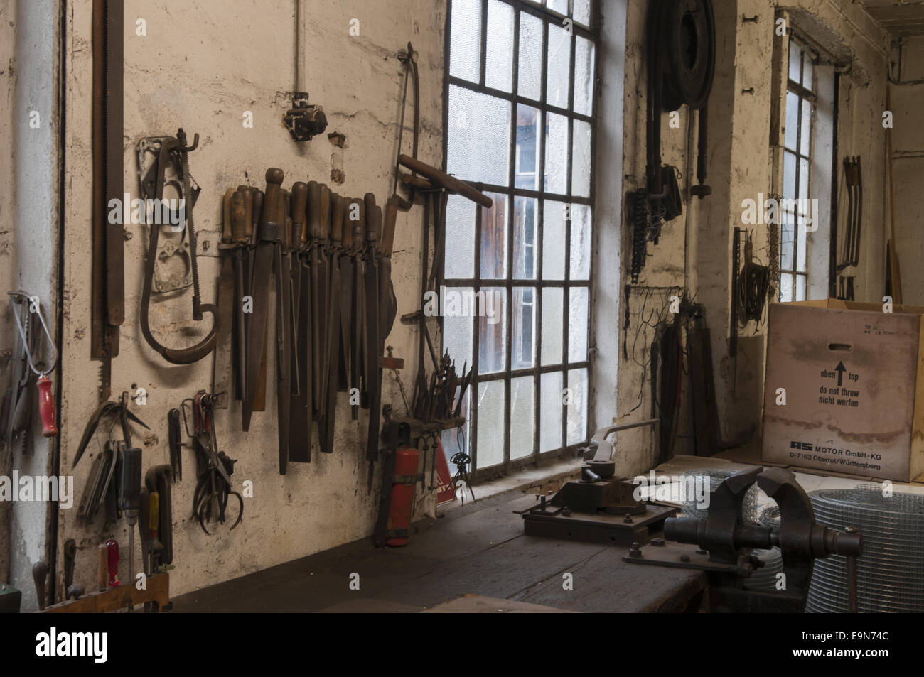 Blacksmith tools in a forge Stock Photo - Alamy