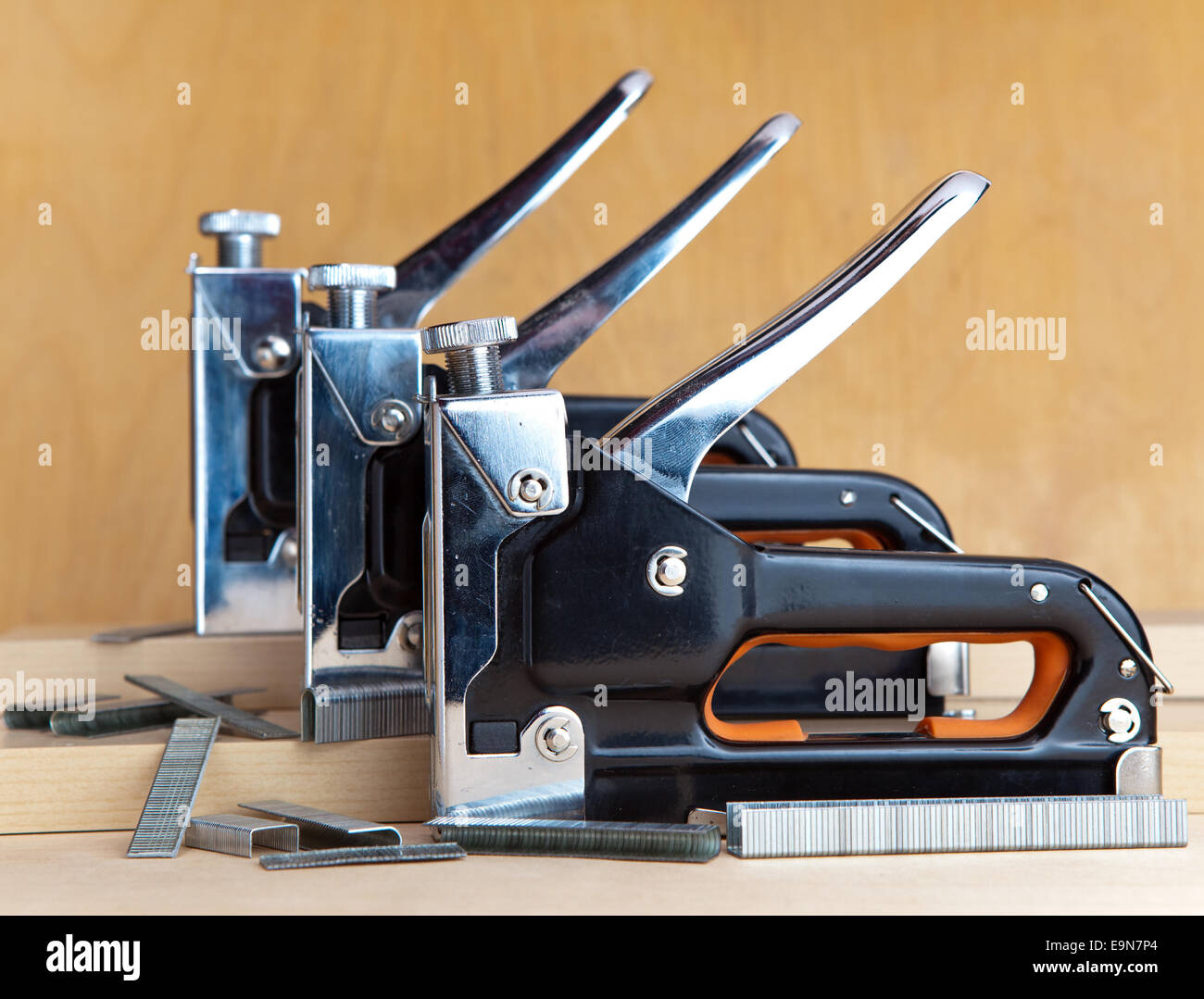 metal stapler for repair work in the house Stock Photo - Alamy