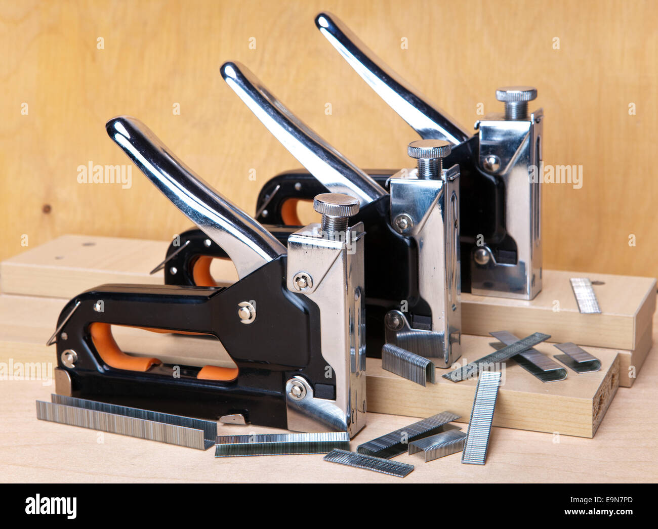 metal stapler for repair work in the house Stock Photo - Alamy