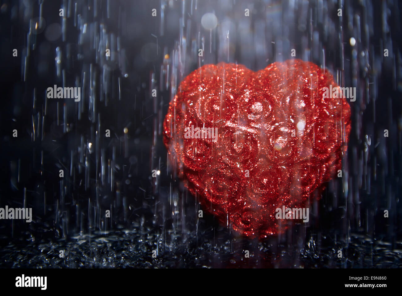 Heart in rain Stock Photo - Alamy
