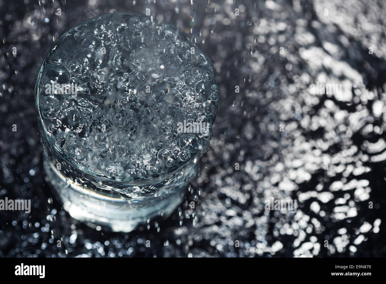Water glass under the rain Stock Photo - Alamy