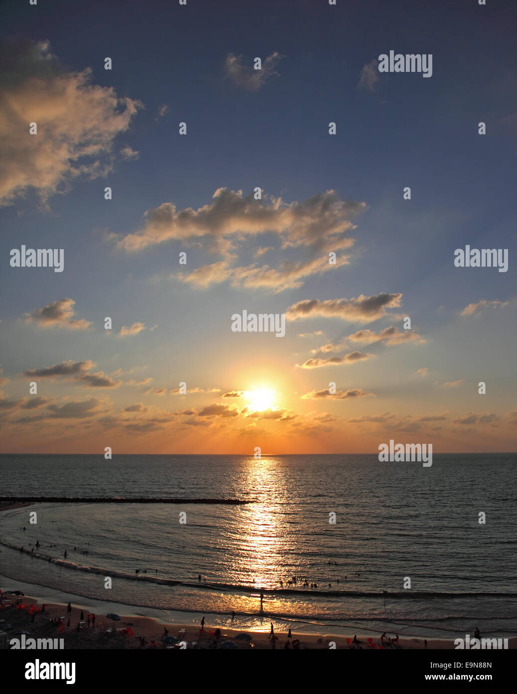 The sunset in the summer Stock Photo - Alamy