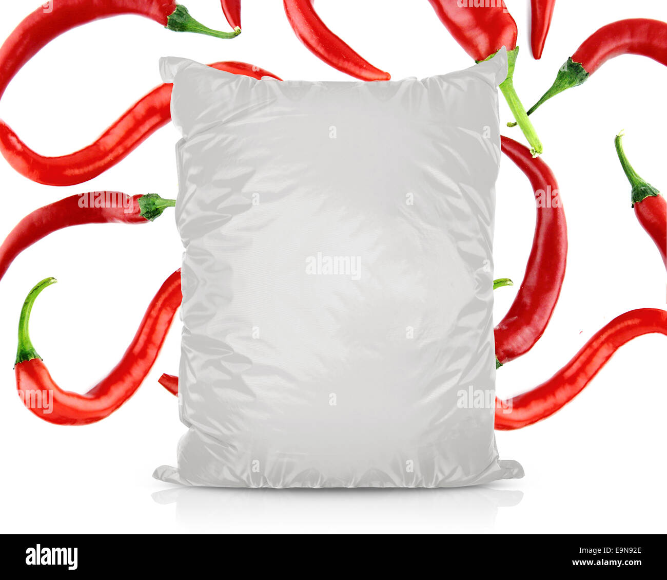 White Blank Foil Food Bag Stock Photo - Alamy