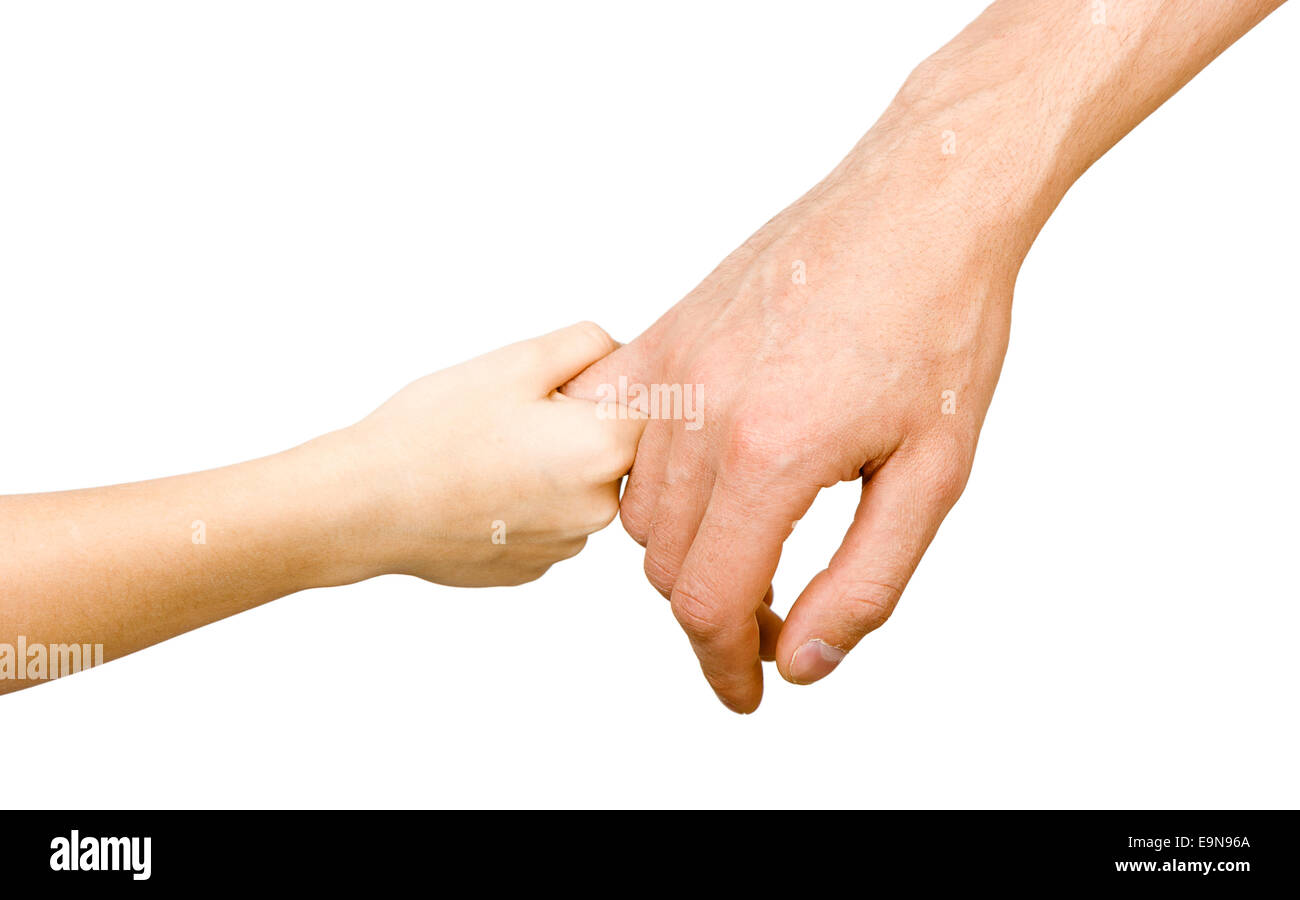 Man's hand holding a child's hand Stock Photo - Alamy