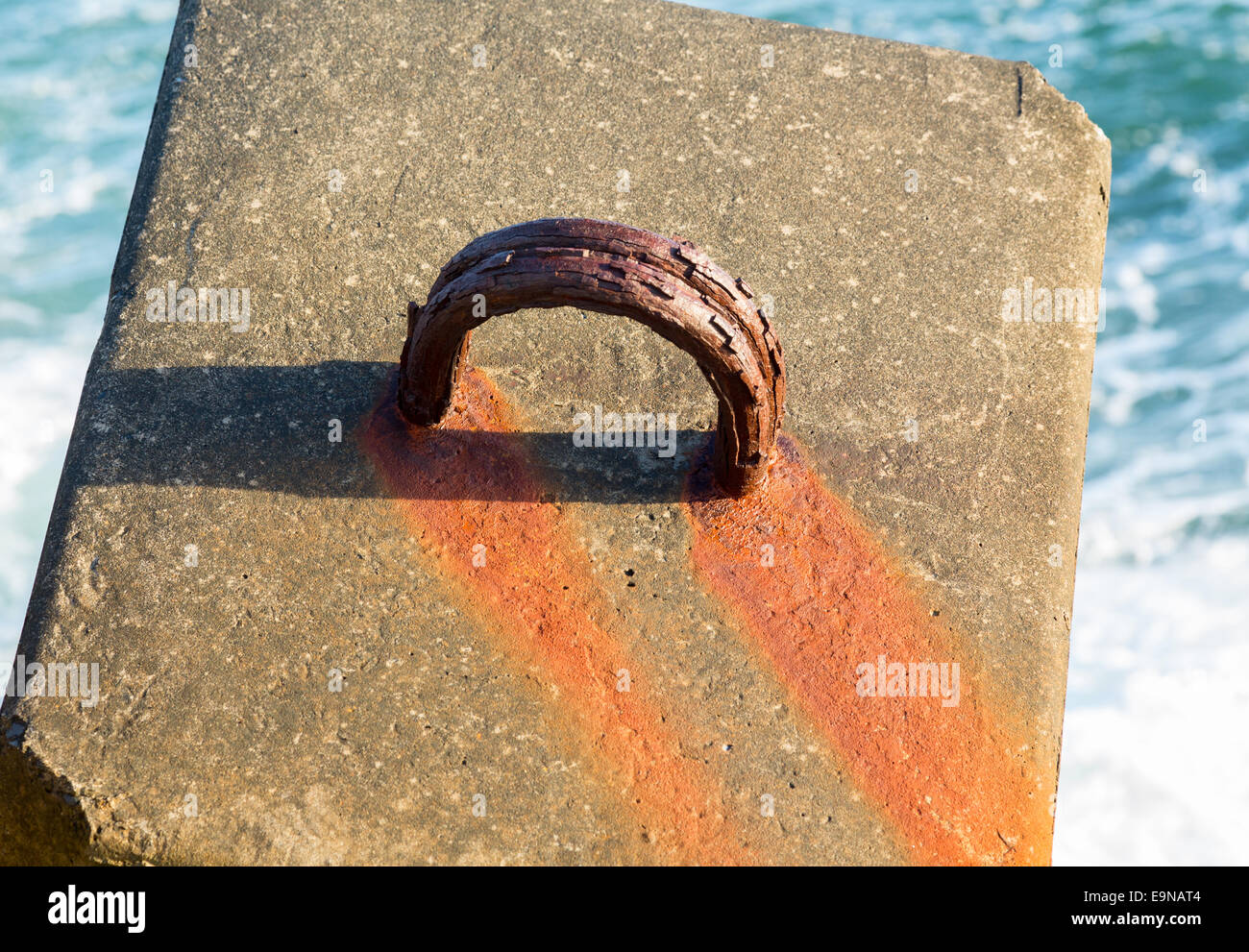 Large metal ring for mooring boat Stock Photo - Alamy