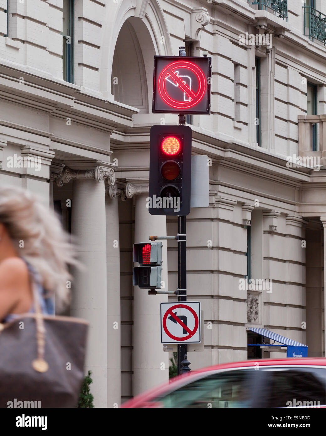 No left turn sign hi-res stock photography and images - Alamy