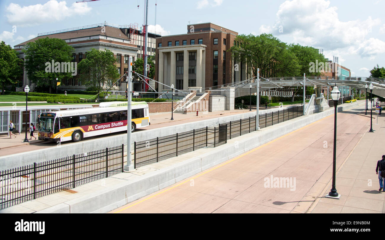 Light rail metro station, University of Minnesota campus, Minneapolis ...
