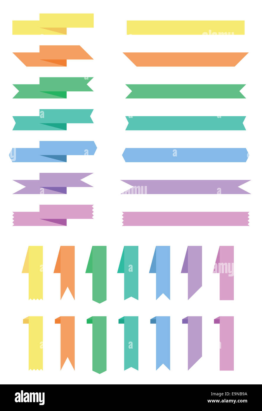 A set of different colorfull ribbons Stock Photo - Alamy