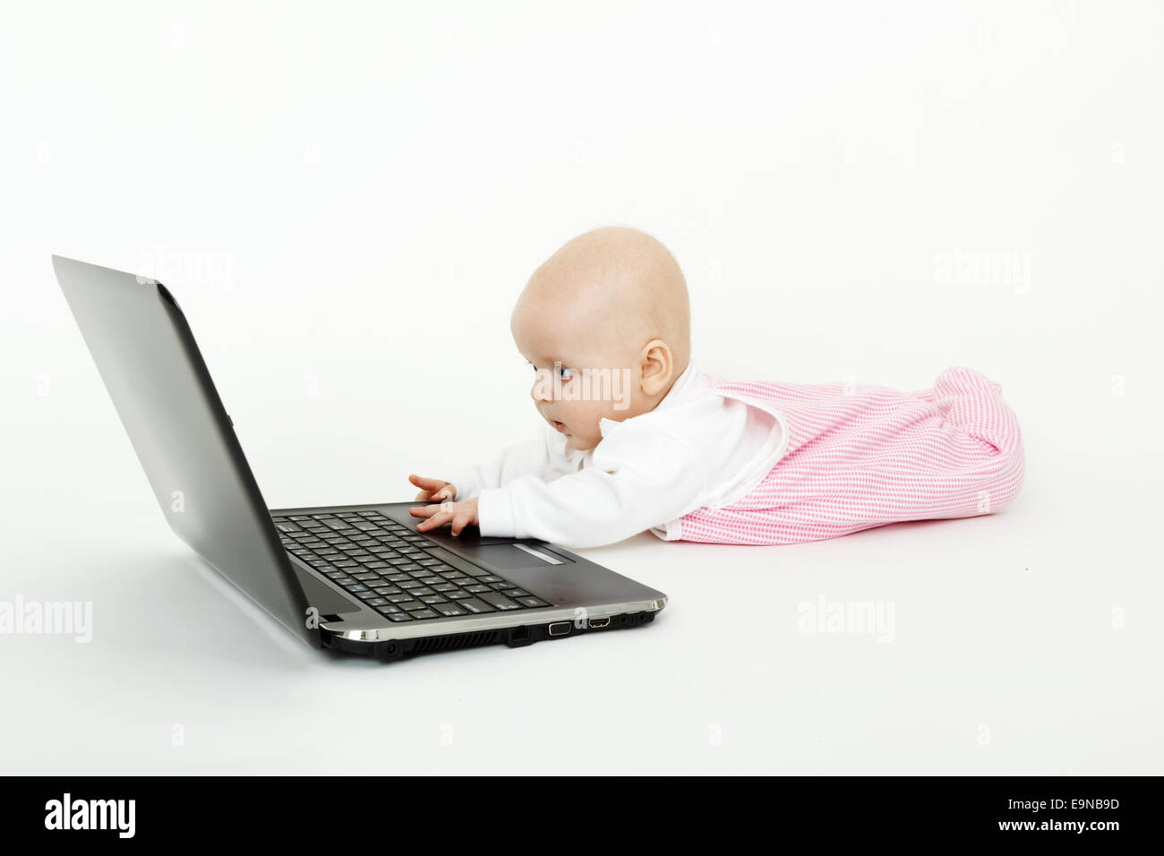 baby with laptop Stock Photo - Alamy