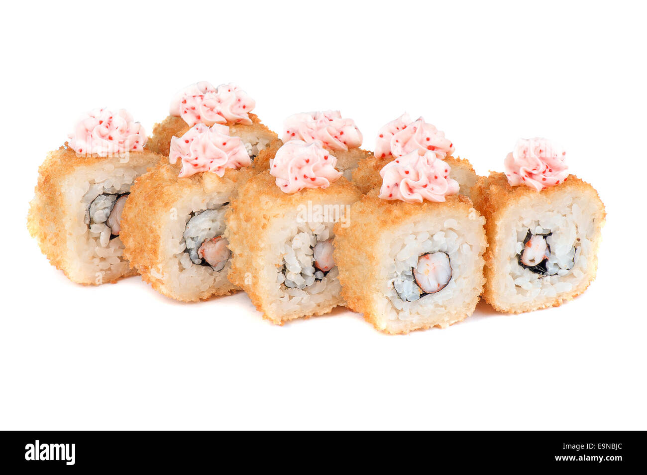 Rolls red caviar sesame Cut Out Stock Images & Pictures - Alamy