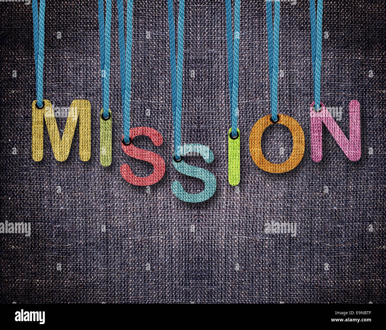 Letters hanging strings Stock Photo - Alamy