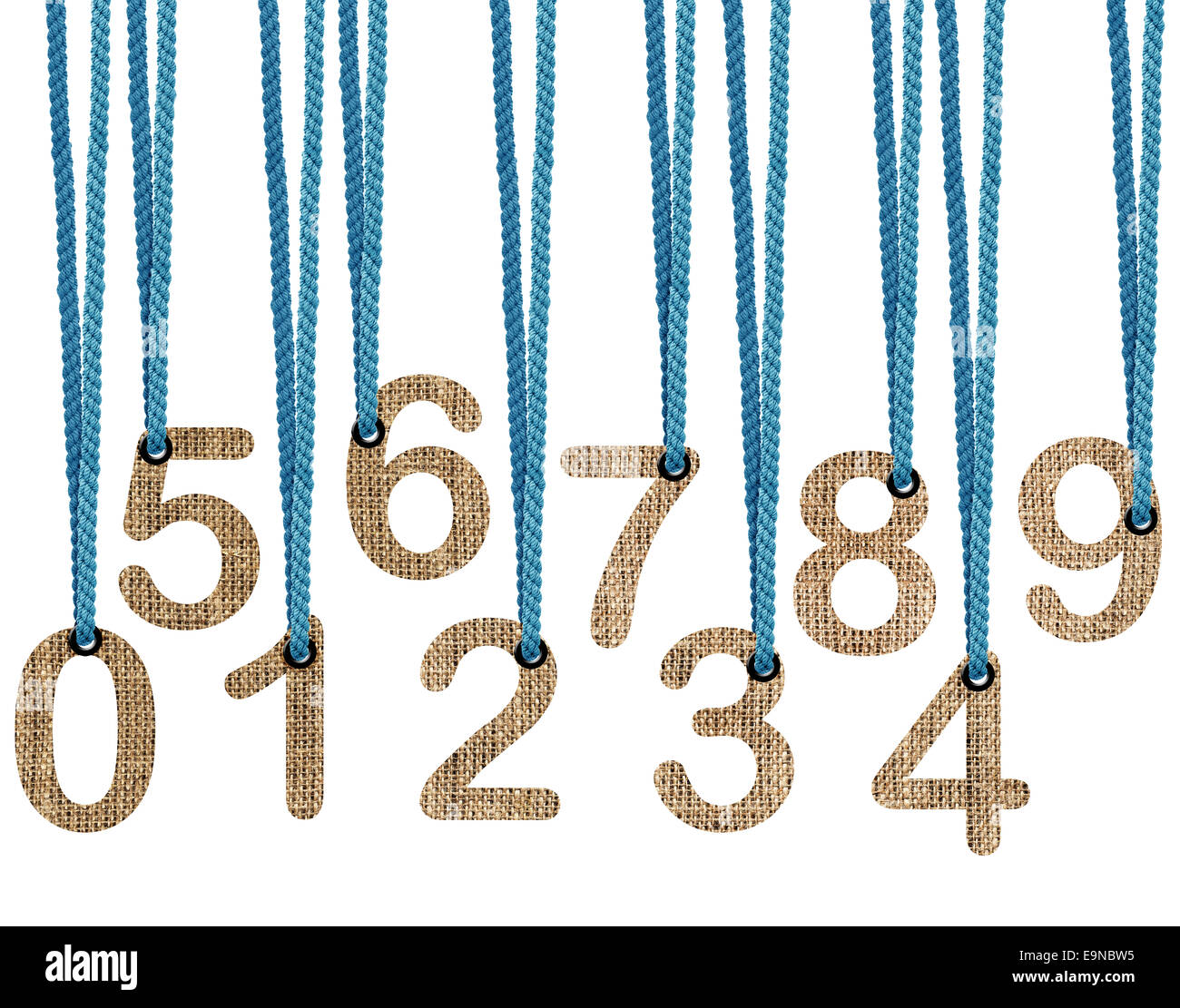 Letters hanging strings Stock Photo - Alamy