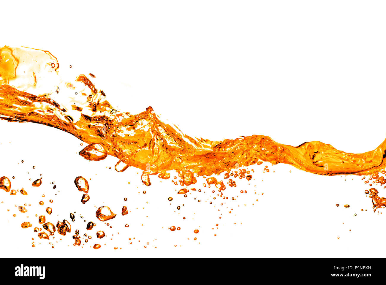 orange water splash isolated on white Stock Photo - Alamy