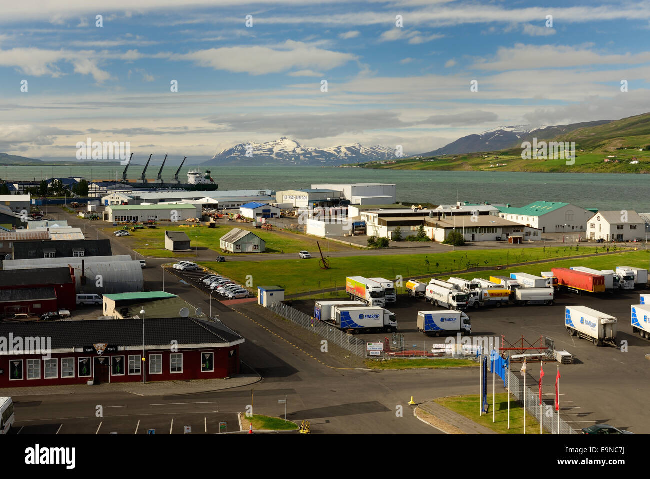 The port of Akureyri, at the head of the Eyjafjordur Stock Photo - Alamy