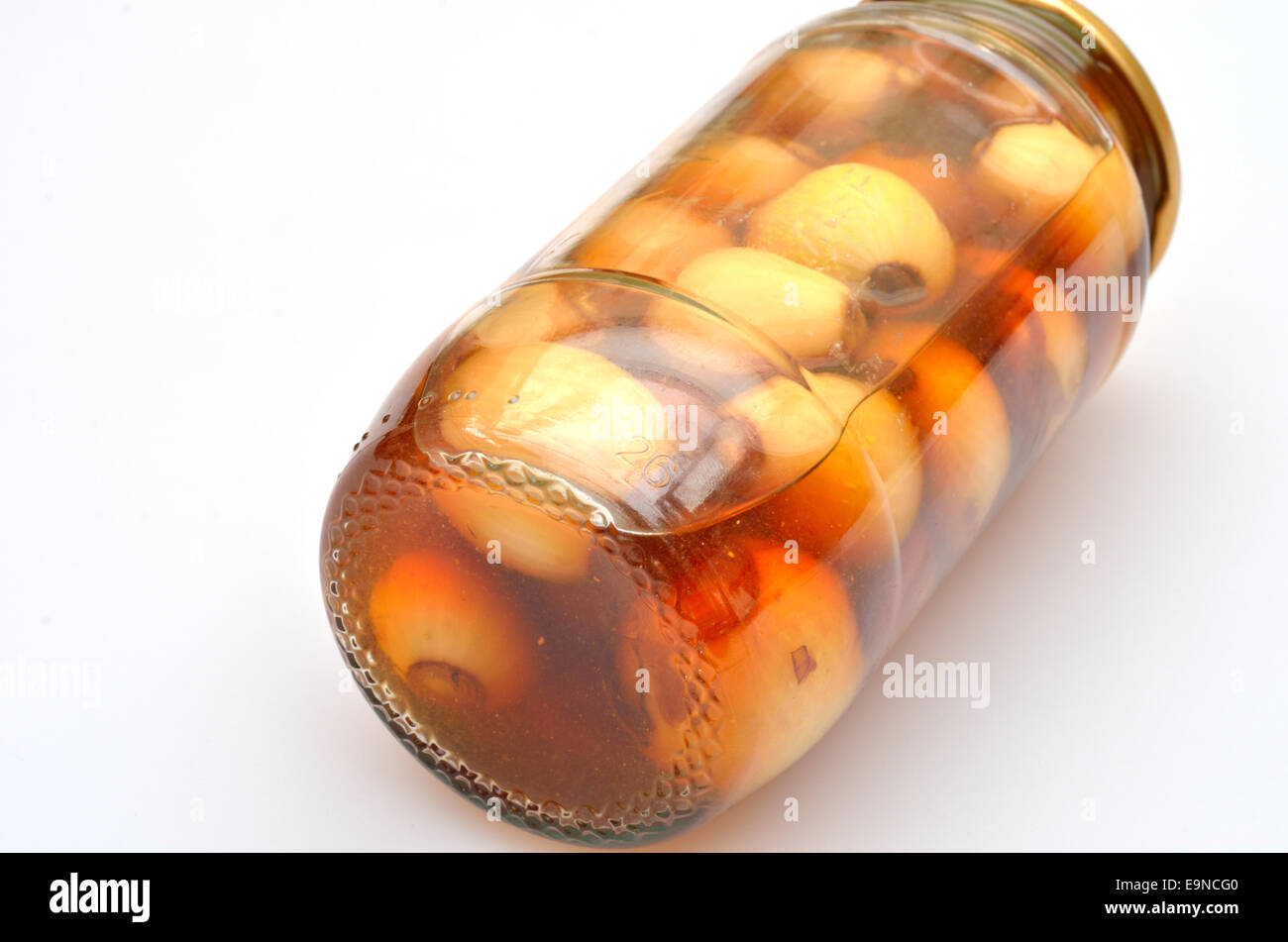 pickled home made pickled onions jar Stock Photo - Alamy