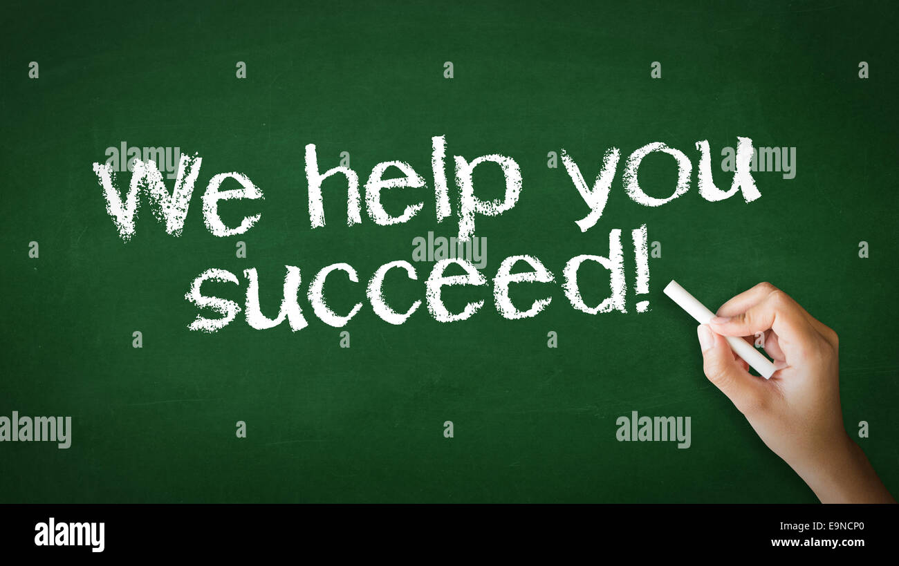 We help you succeed Chalk Illustration Stock Photo - Alamy