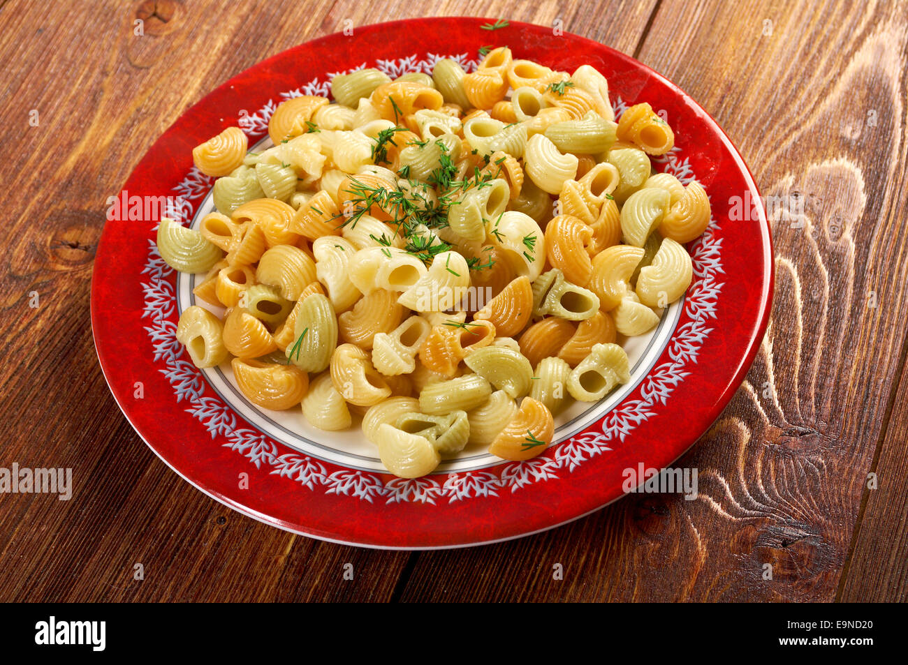 Colorful Italian conchiglie pasta Stock Photo - Alamy