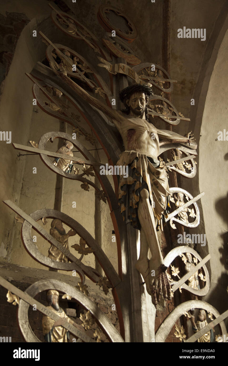 Gothic Tree Of Life Crucifix in 14th cent. Saint James Church, Torun ...