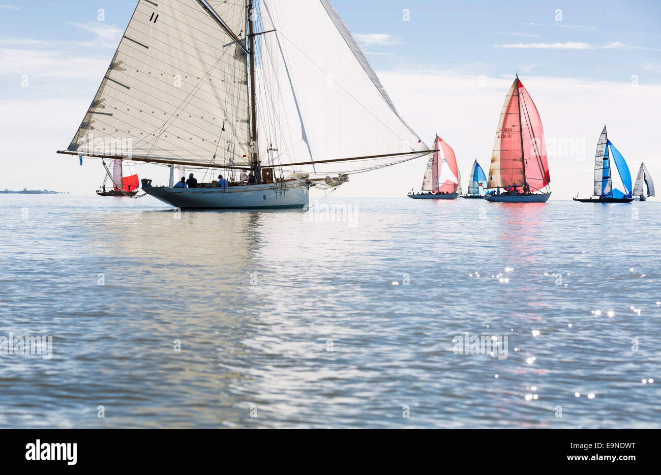 Yachts competing in the Panerai British Classic Week sailing regatta ...
