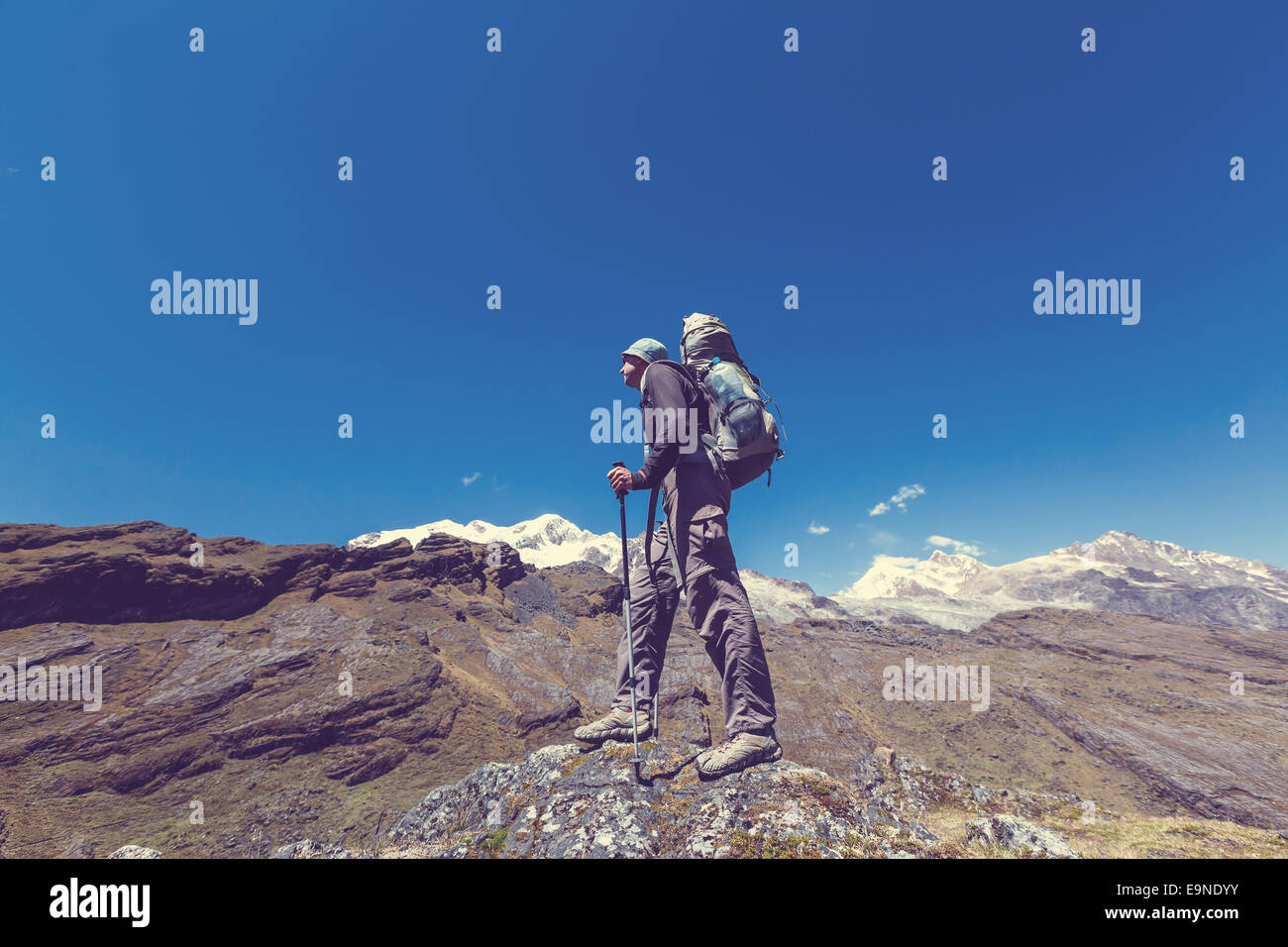 Hike in Bolivia Stock Photo - Alamy