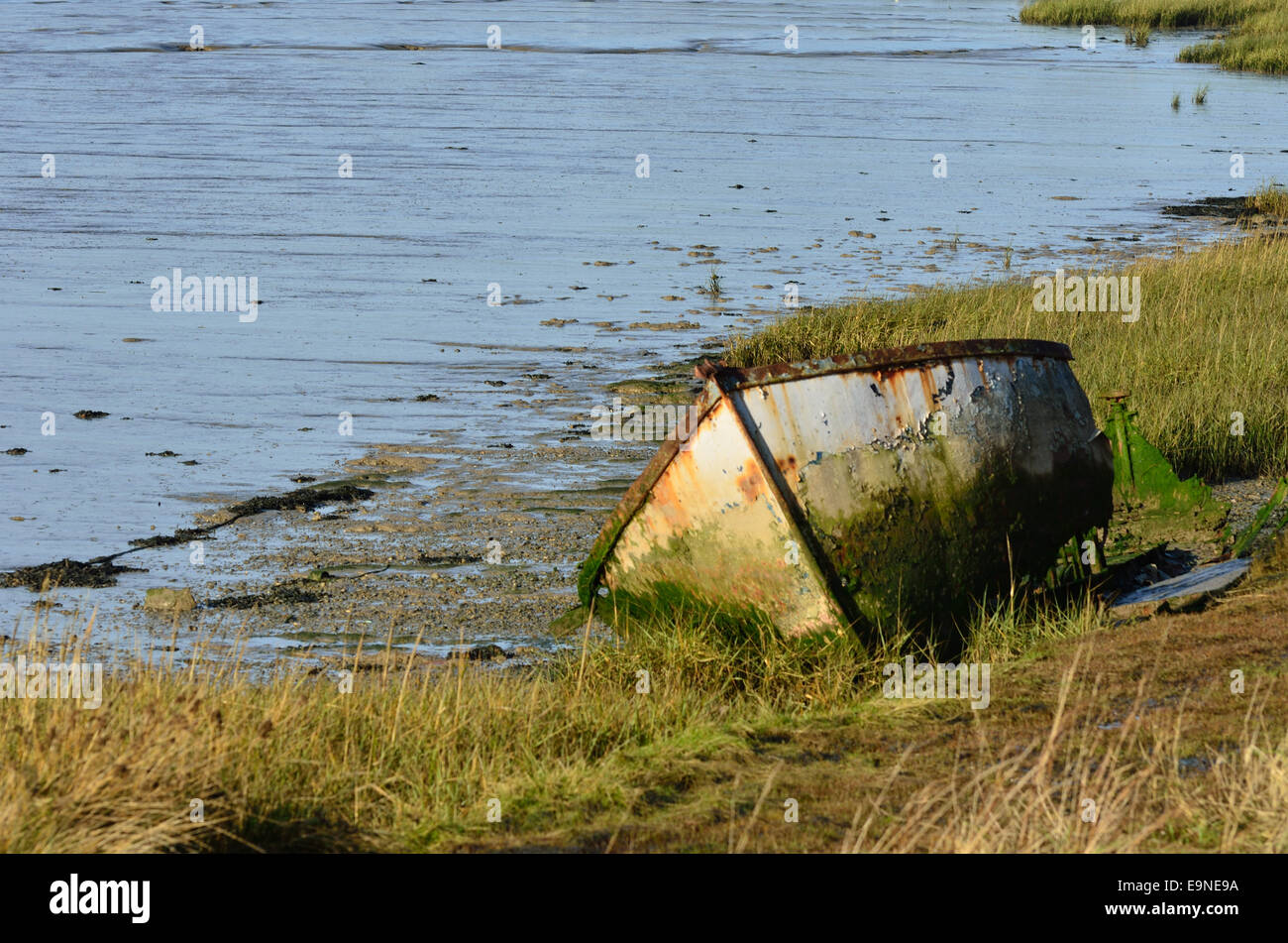 Old Dingy in Creek Stock Photo - Alamy