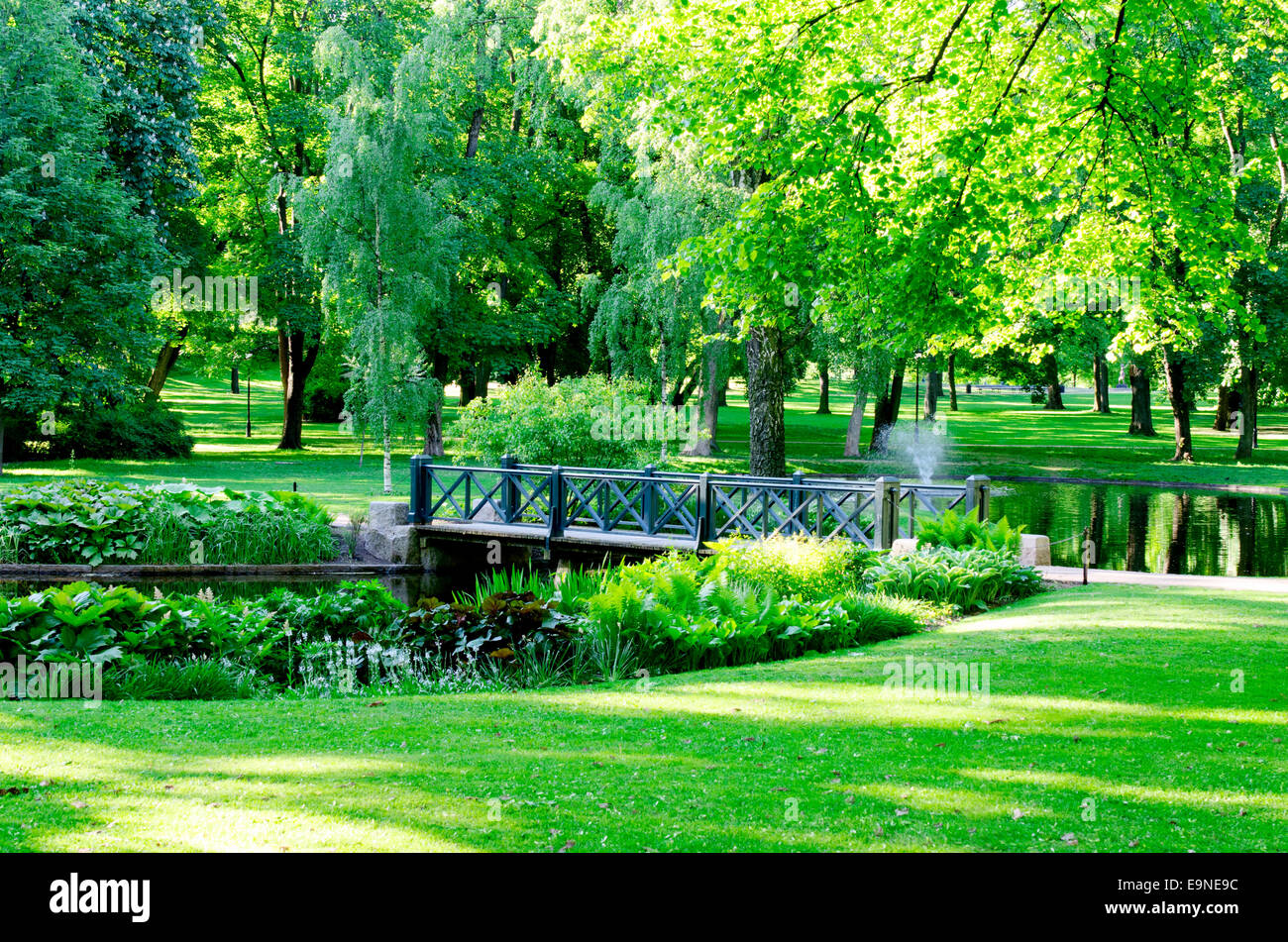 Bridge in a park Stock Photo - Alamy