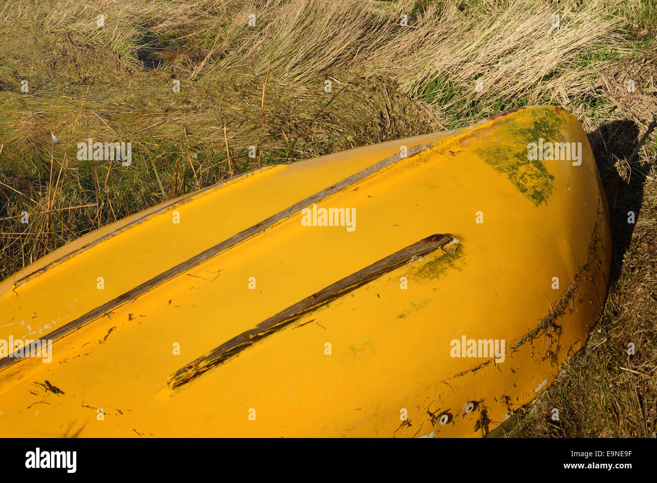 Upturned row boat Stock Photo - Alamy