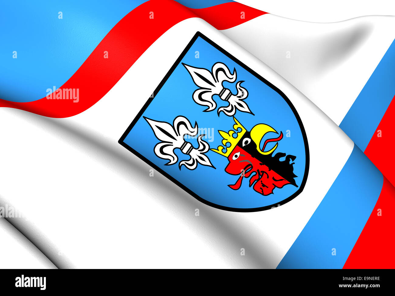Flag of Belchatow County Stock Photo - Alamy