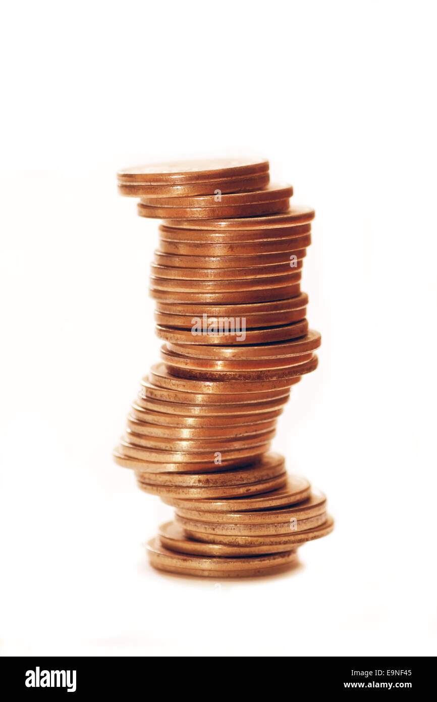 Column of golden coins isolated hi-res stock photography and images - Alamy